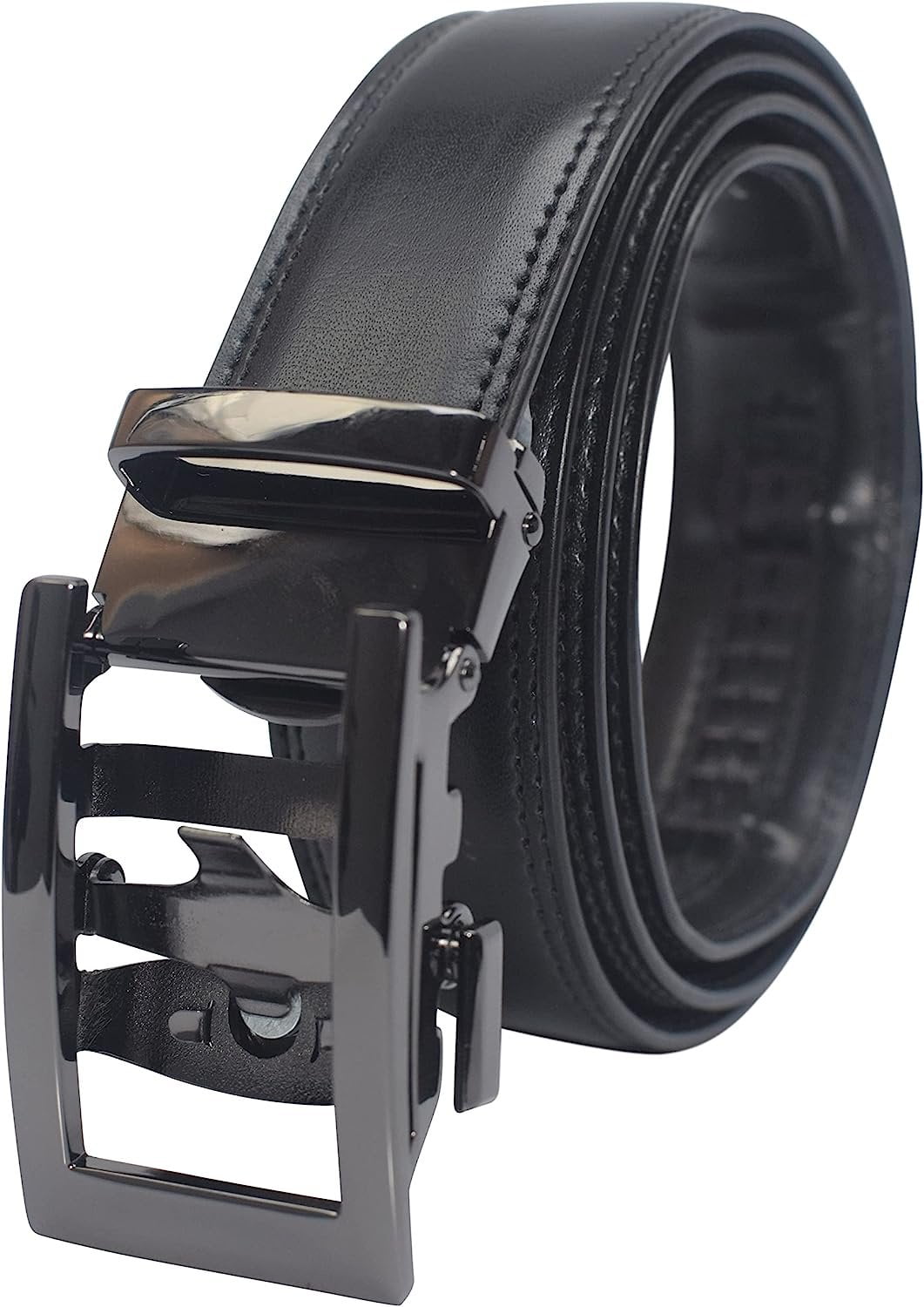 Marshal Men's Genuine Leather Ratchet Dress Belt With Automatic Buckle ...