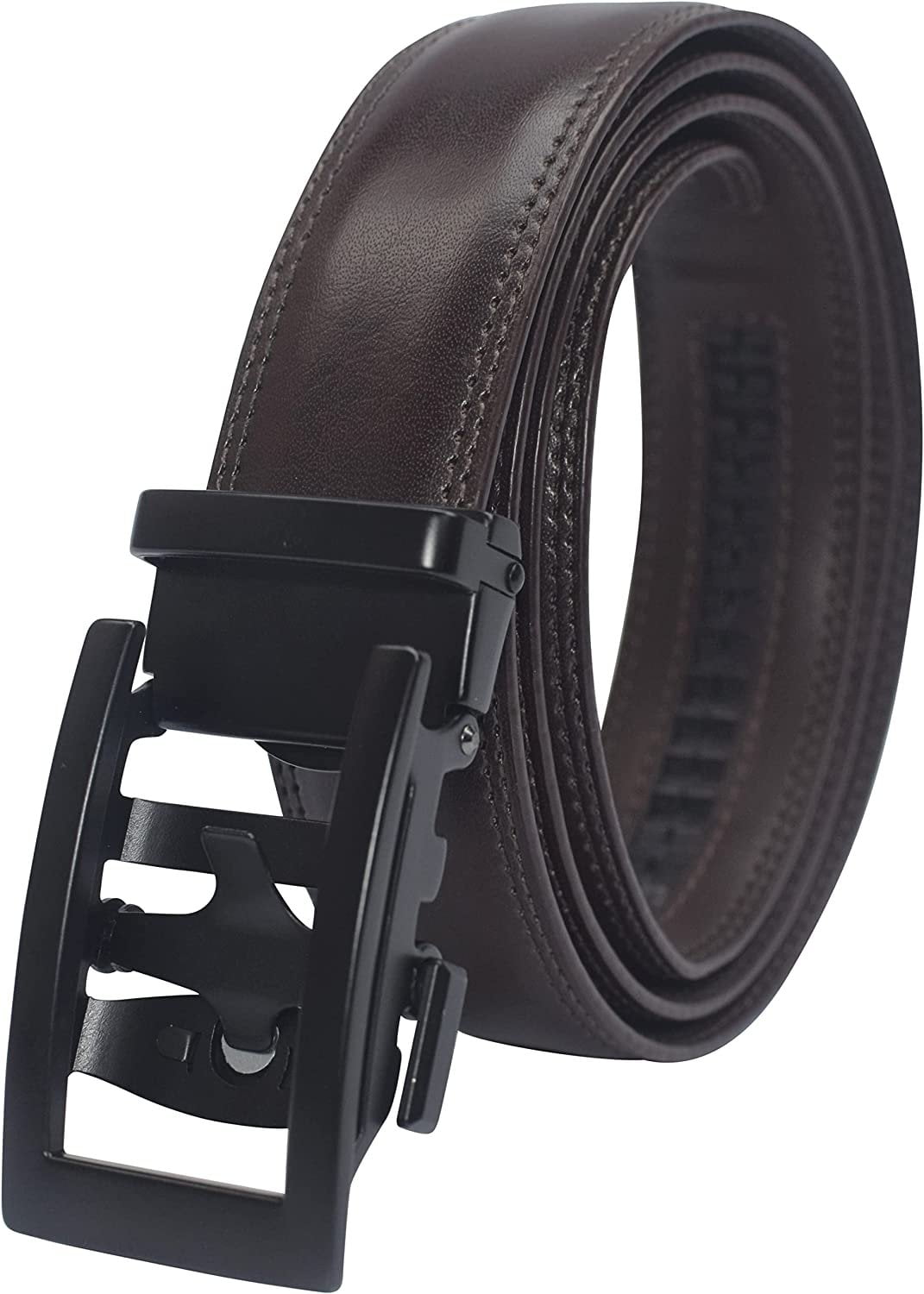 Marshal Men's Genuine Leather Ratchet Dress Belt With Automatic Buckle ...