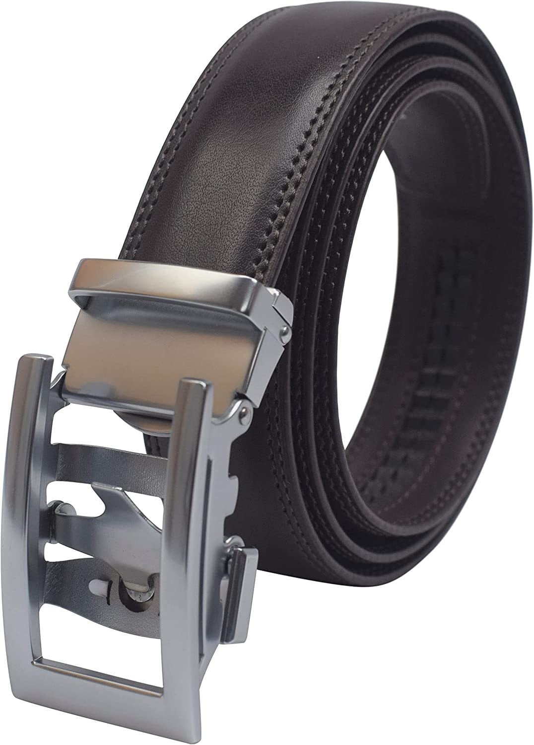 Marshal Men's Genuine Leather Ratchet Dress Belt With Automatic Buckle ...
