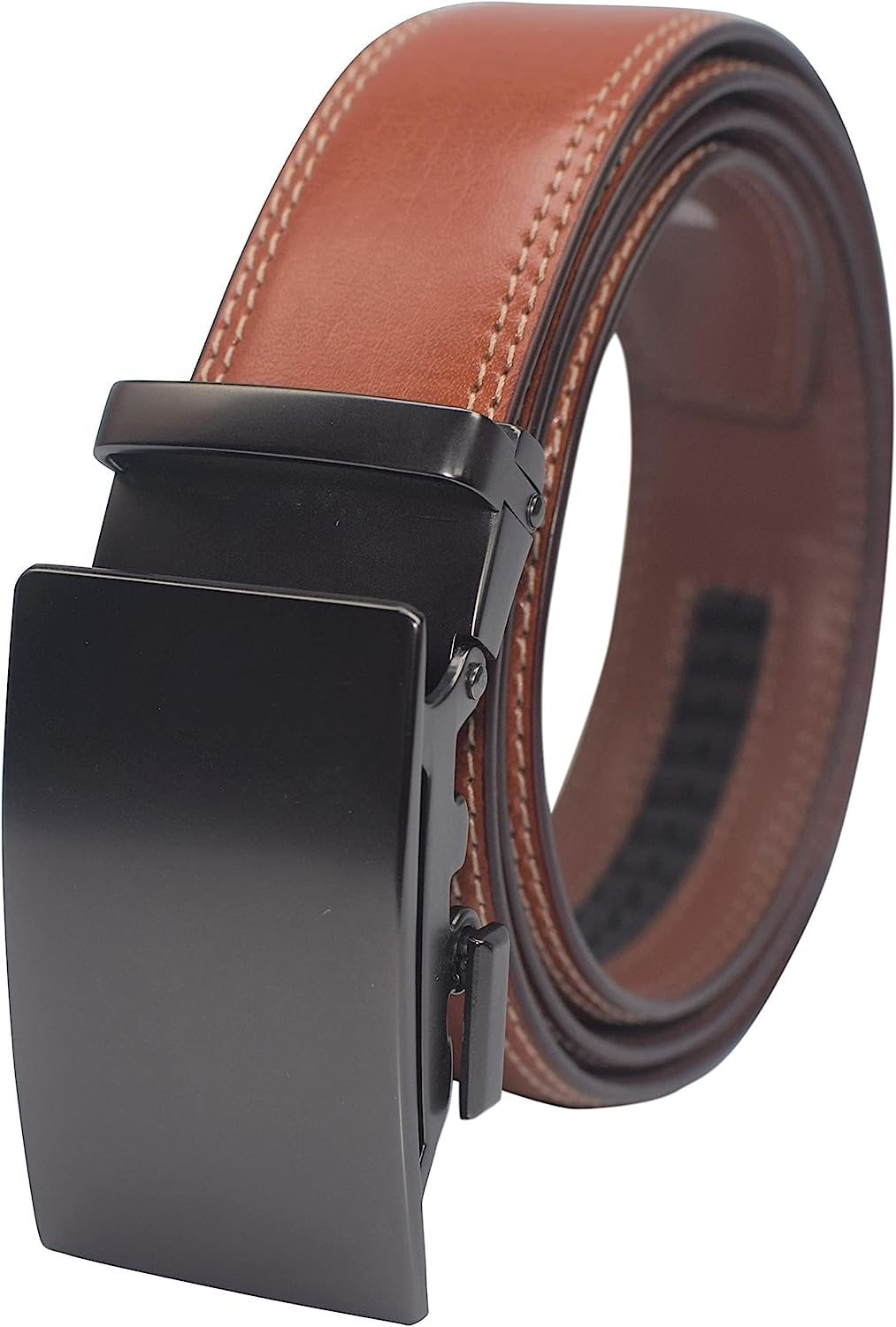Marshal Men's Genuine Leather Ratchet Dress Belt With Automatic Buckle ...