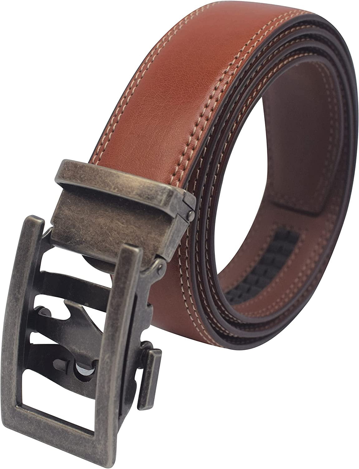 Marshal Men's Genuine Leather Ratchet Dress Belt With Automatic Buckle ...