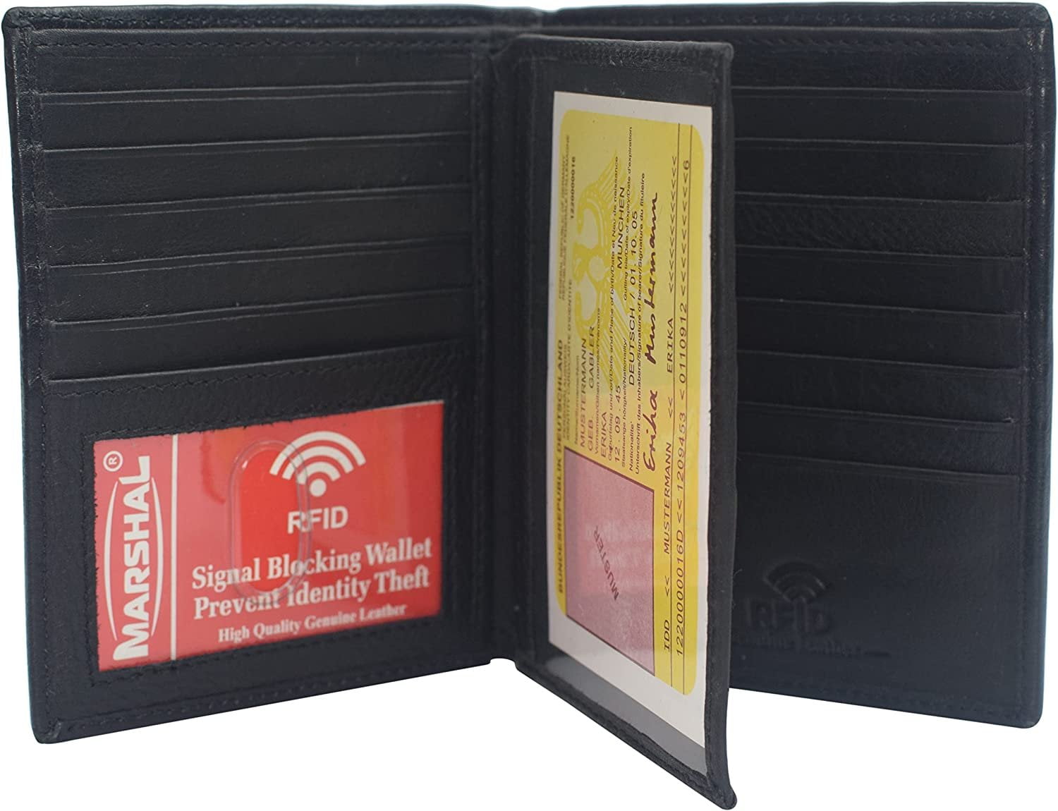 Marshal RFID Blocking Bifold Hipster Multi Credit Card ID Holder Wallet ...