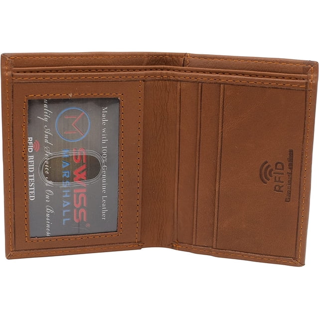 Marshal Slim Bifold Front Pocket Wallet 2 ID Window Credit Card Holder ...