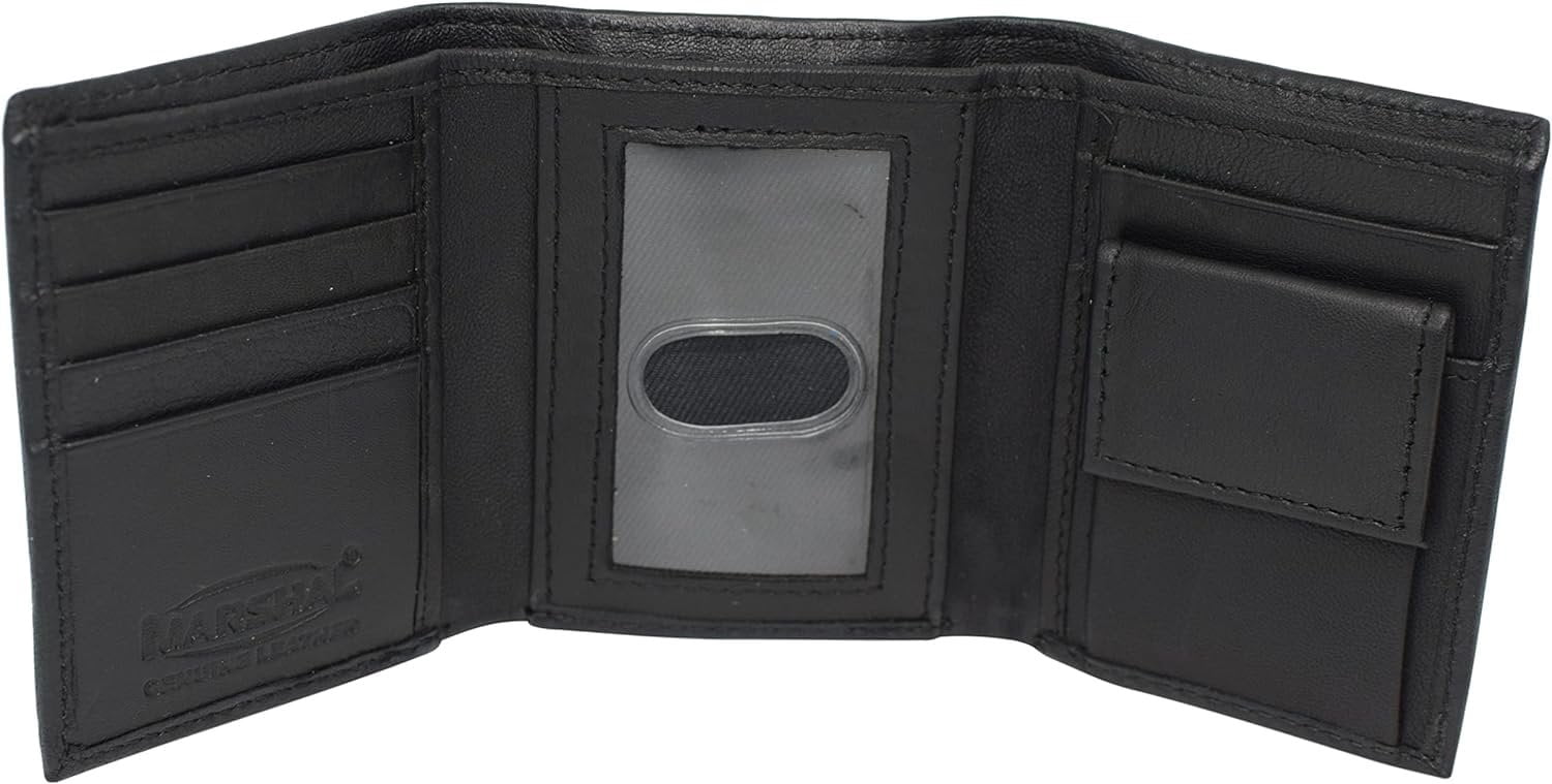 Marshal Trifold Genuine Leather Kids Wallet - Slim Compact ID, Coin ...