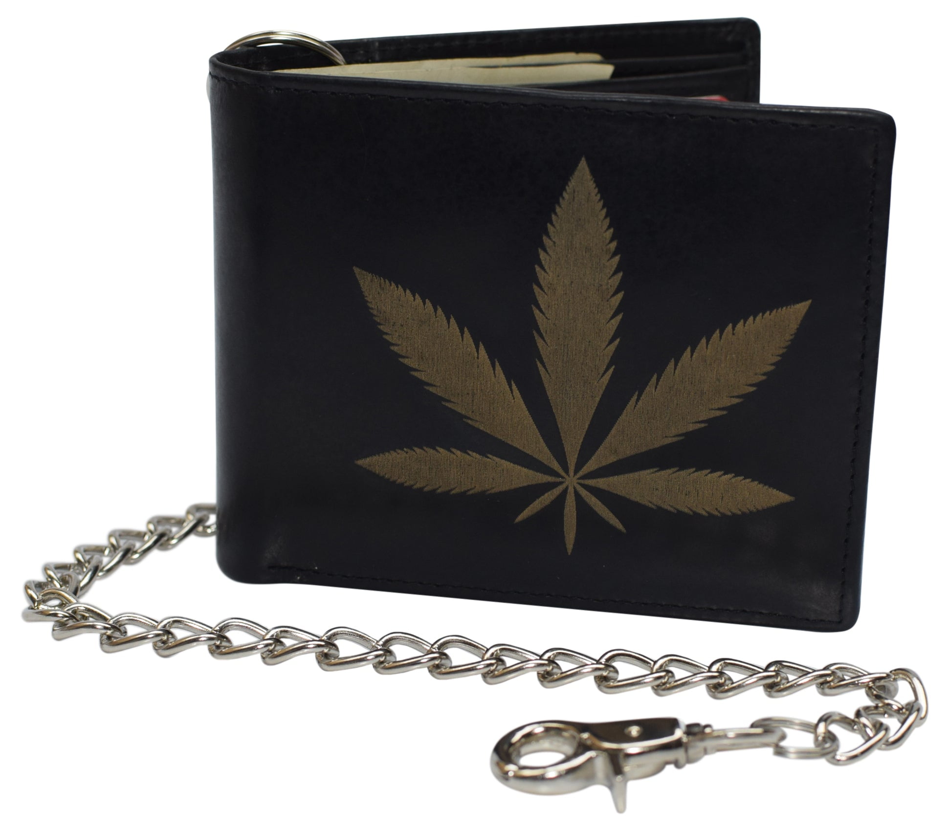 Marshal Wallet Genuine Leather RFID Bifold Chain Logo UnisexWallet ...