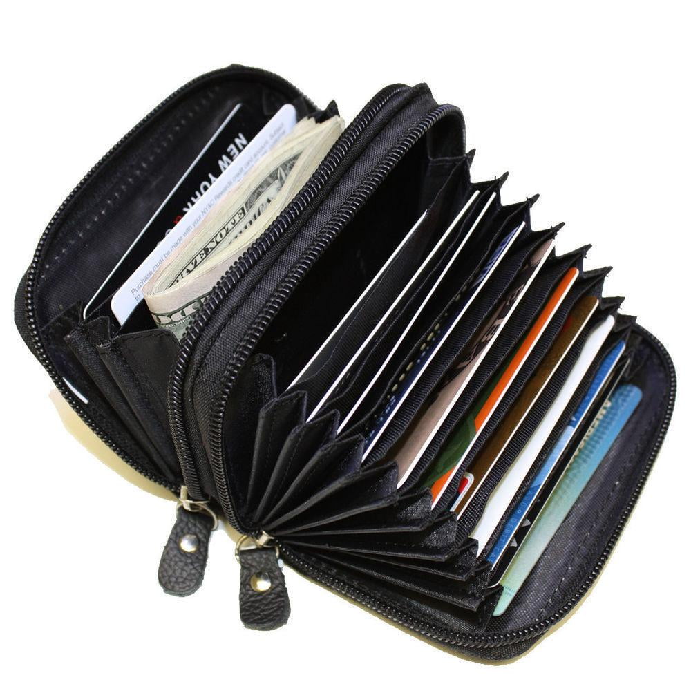 "Marshal Wallet RFID Blocking Leather Card Holder Wallet, Black, Double ...