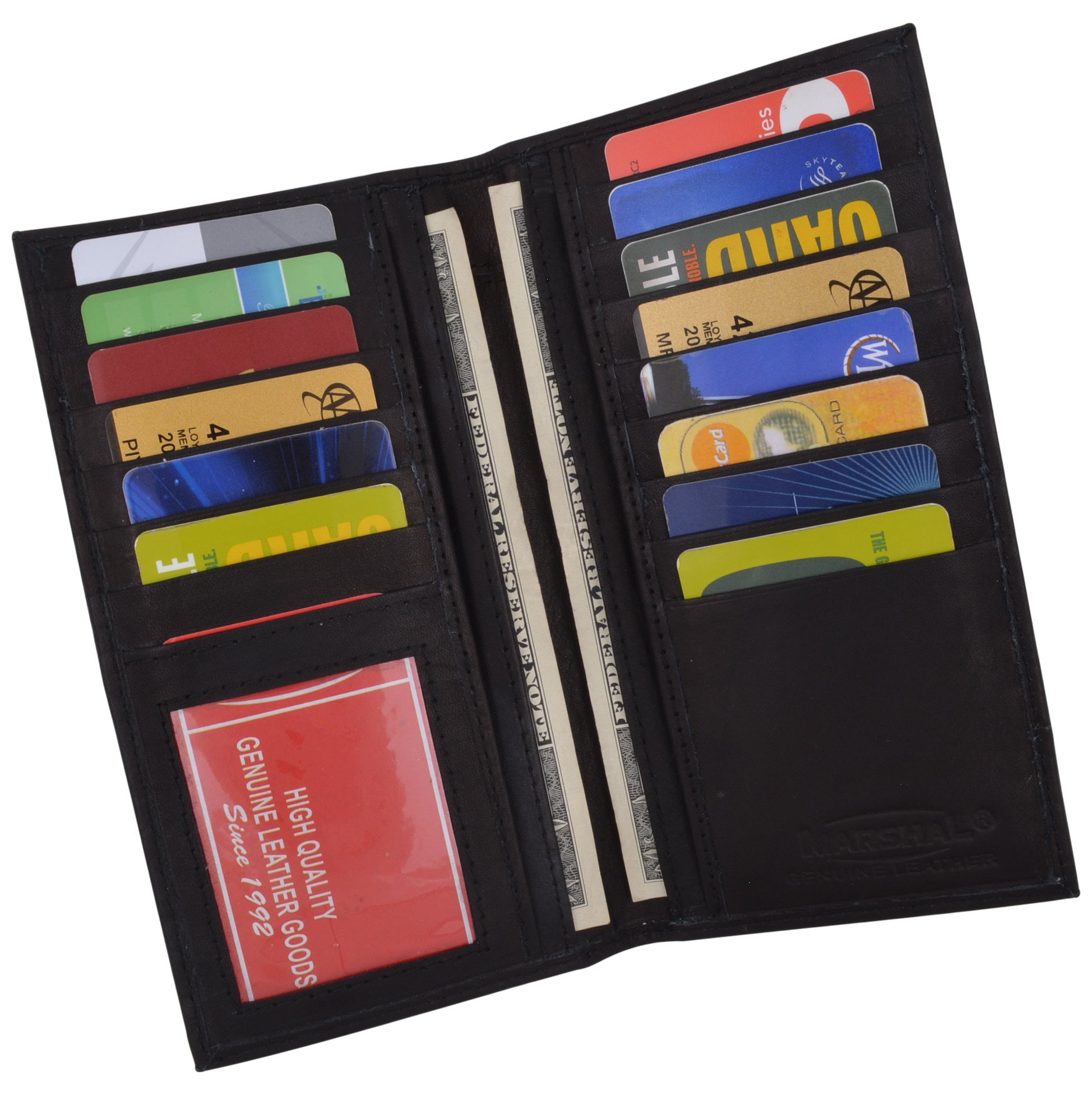 Marshal Men's Large Genuine Leather Bifold Wallet with ID Marshal Men's Large Genuine Leather Bifold Wallet with ID