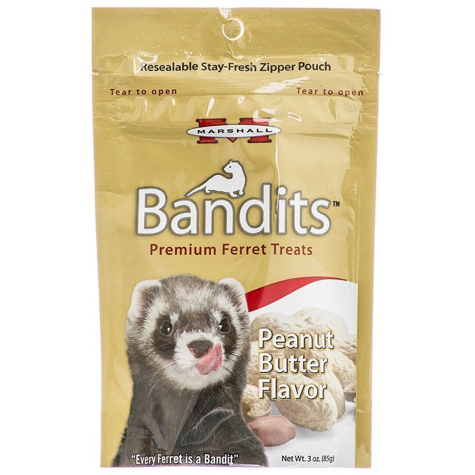 Marshall Bandits Premium Ferret Treats Peanut Butter Flavor 3 oz ...
