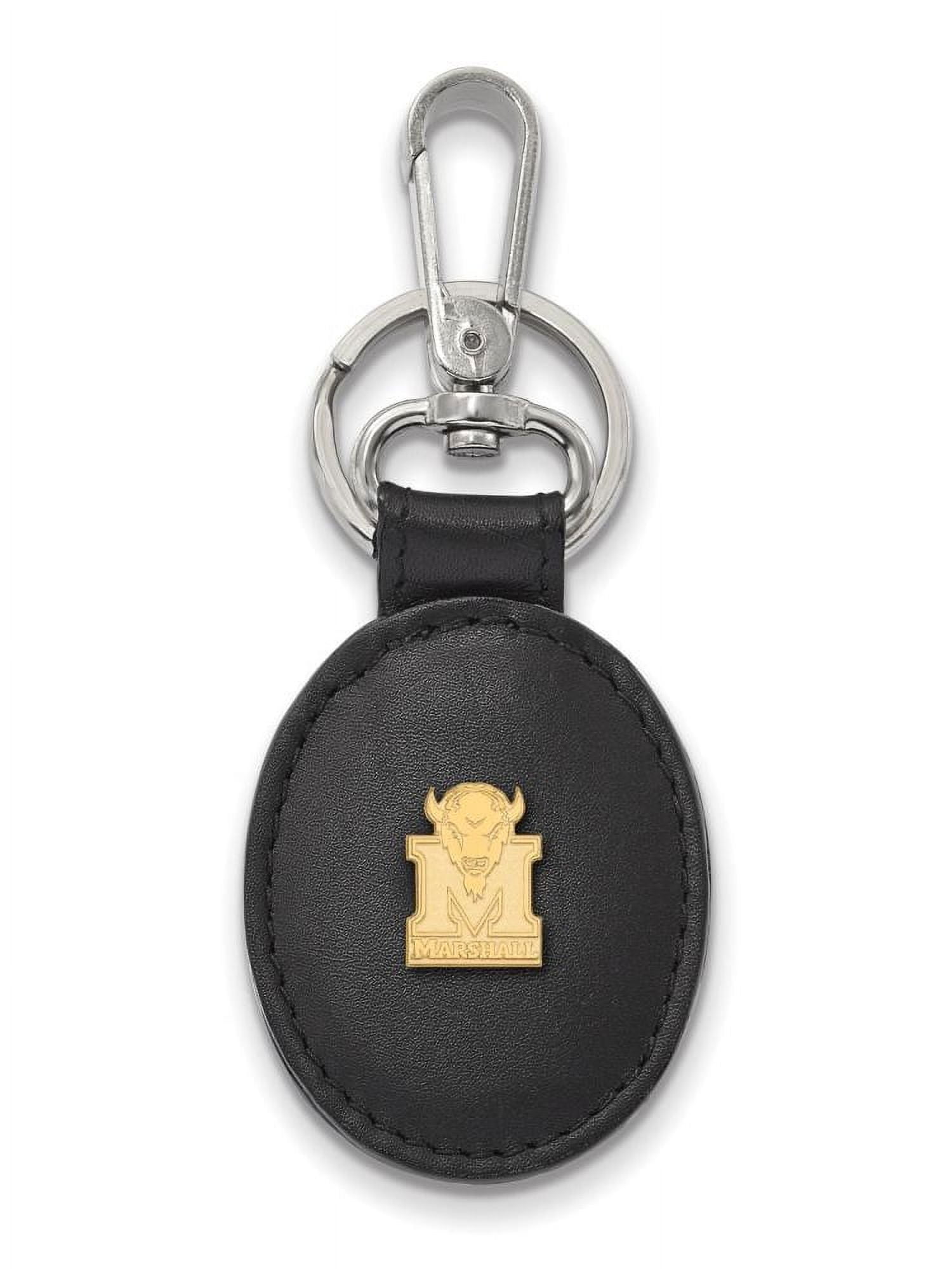 Marshall Black Leather Oval Key Chain (Gold Plated) - Walmart.com