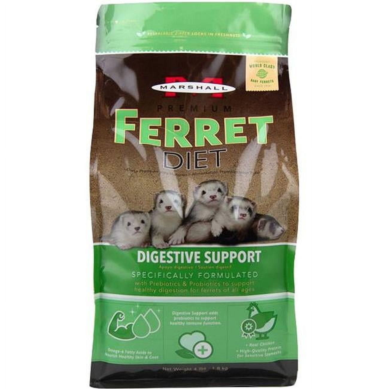 Marshall FD-445 Premium Ferret Diet Digestive Support - Chicken - 4 lbs ...