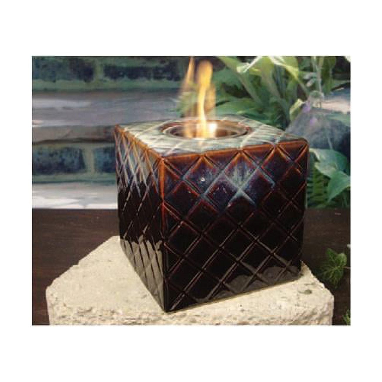 Marshall Home MBS-20-4-1350N 6 W x 6 H In.- Blue Cube Ceramic Firepot ...