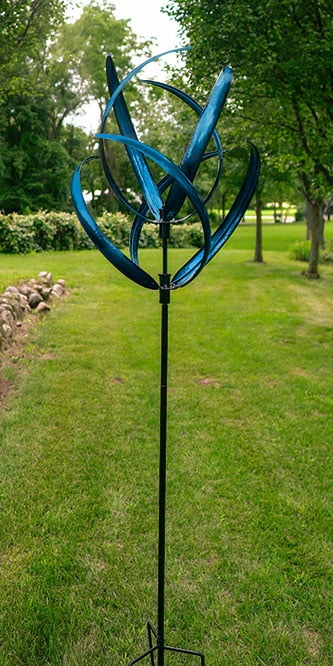 Marshall Kinetic Cheyenne Wind Spinner, Blue, 82"H - Walmart.com
