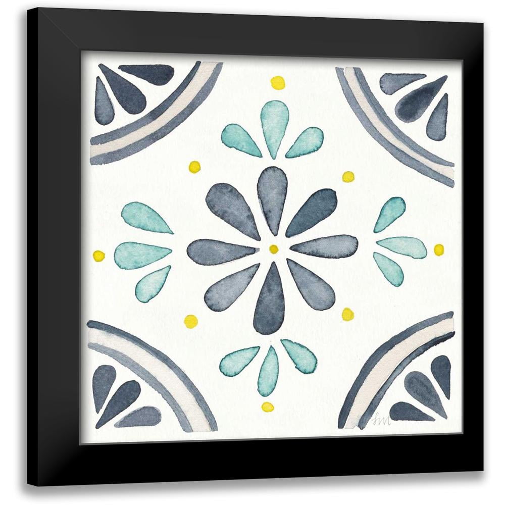 Marshall, Laura 15x15 Black Modern Framed Museum Art Print Titled - Garden Getaway Tile I White ...