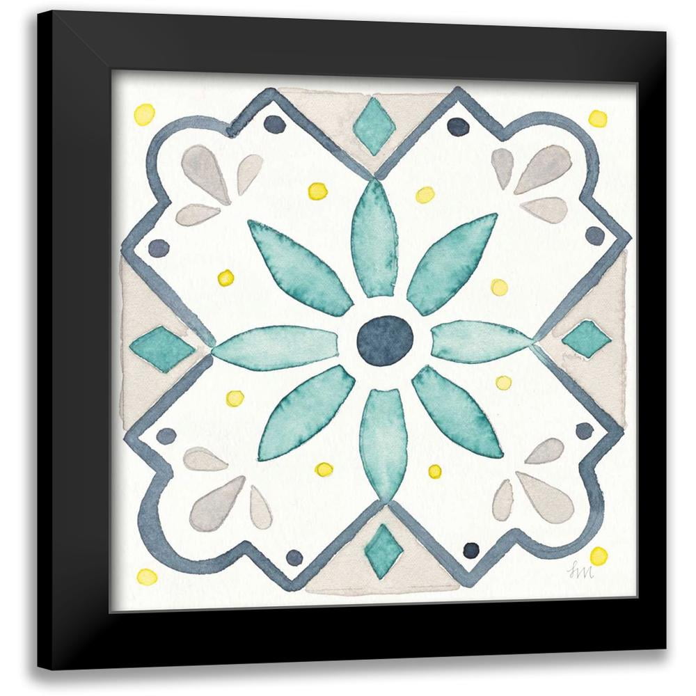 Marshall, Laura 15x15 Black Modern Framed Museum Art Print Titled - Garden Getaway Tile V White ...
