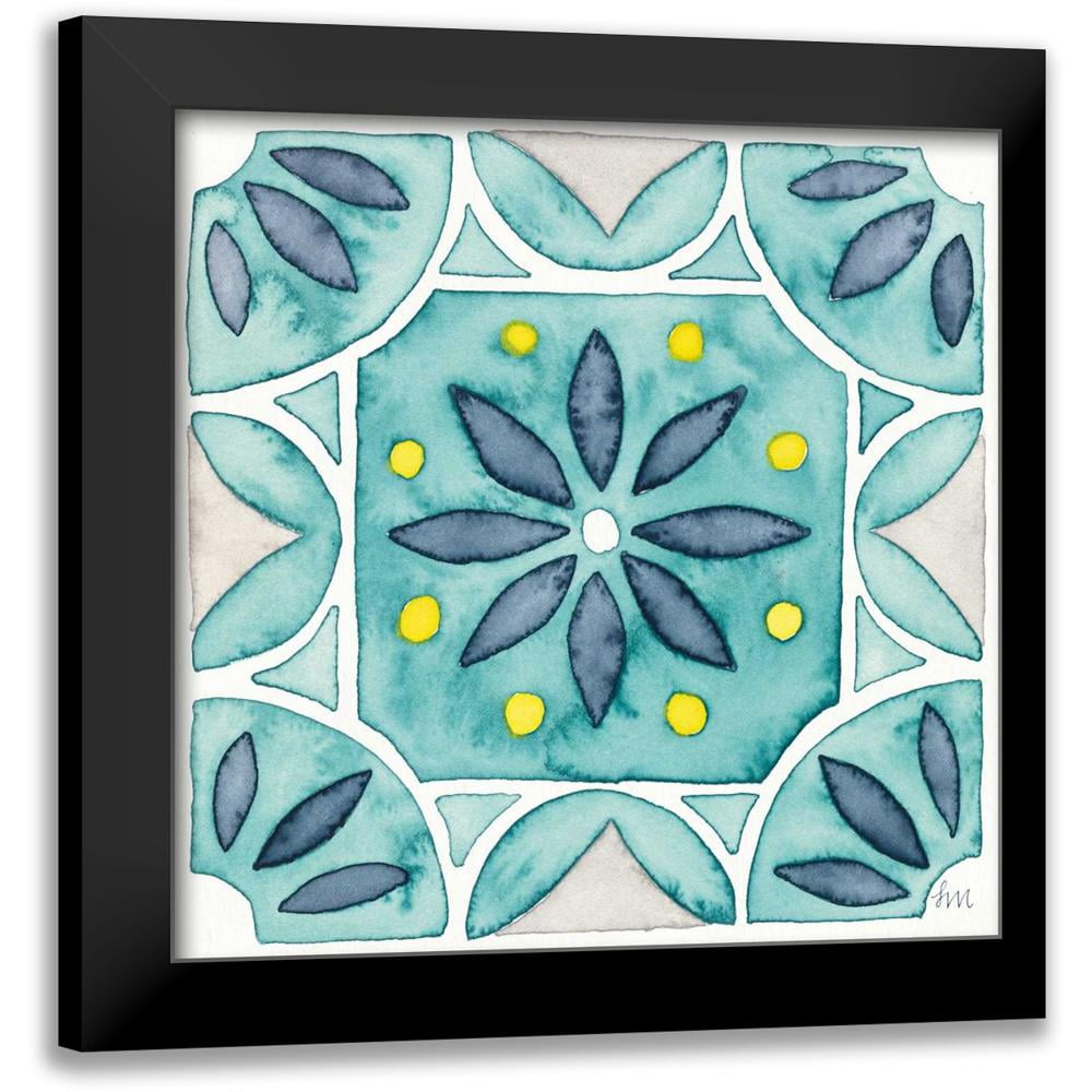 Marshall, Laura 15x15 Black Modern Framed Museum Art Print Titled - Garden Getaway Tile VIII ...