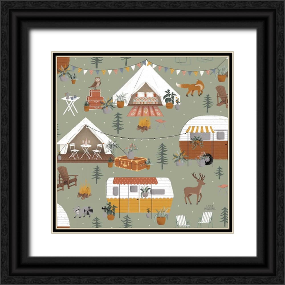 Marshall, Laura 20x20 Black Ornate Wood Framed with Double Matting ...