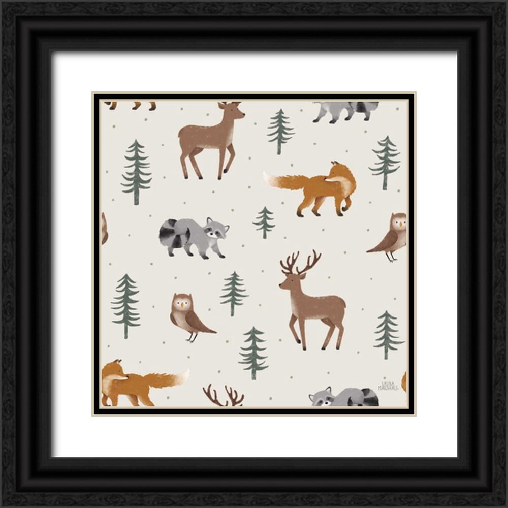 Marshall, Laura 26x26 Black Ornate Wood Framed with Double Matting ...