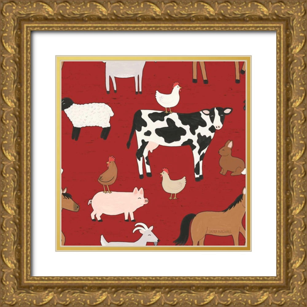 Marshall, Laura 26x26 Gold Ornate Wood Framed with Double Matting ...