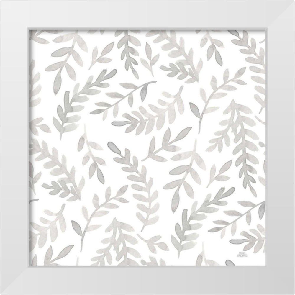 Marshall, Laura 26x26 White Modern Wood Framed Museum Art Print Titled - Spring Blooms Pattern ...
