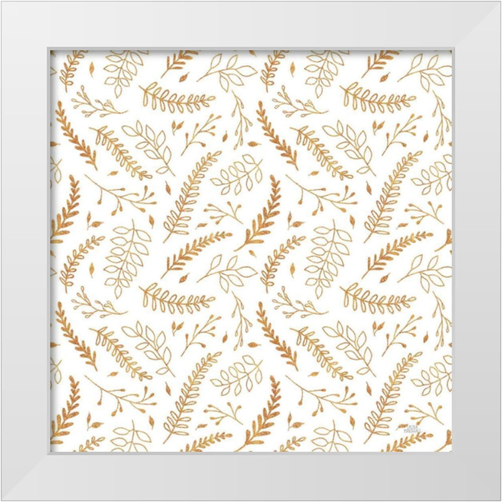 Marshall, Laura 26x26 White Modern Wood Framed Museum Art Print Titled - Spring Blooms Pattern ...