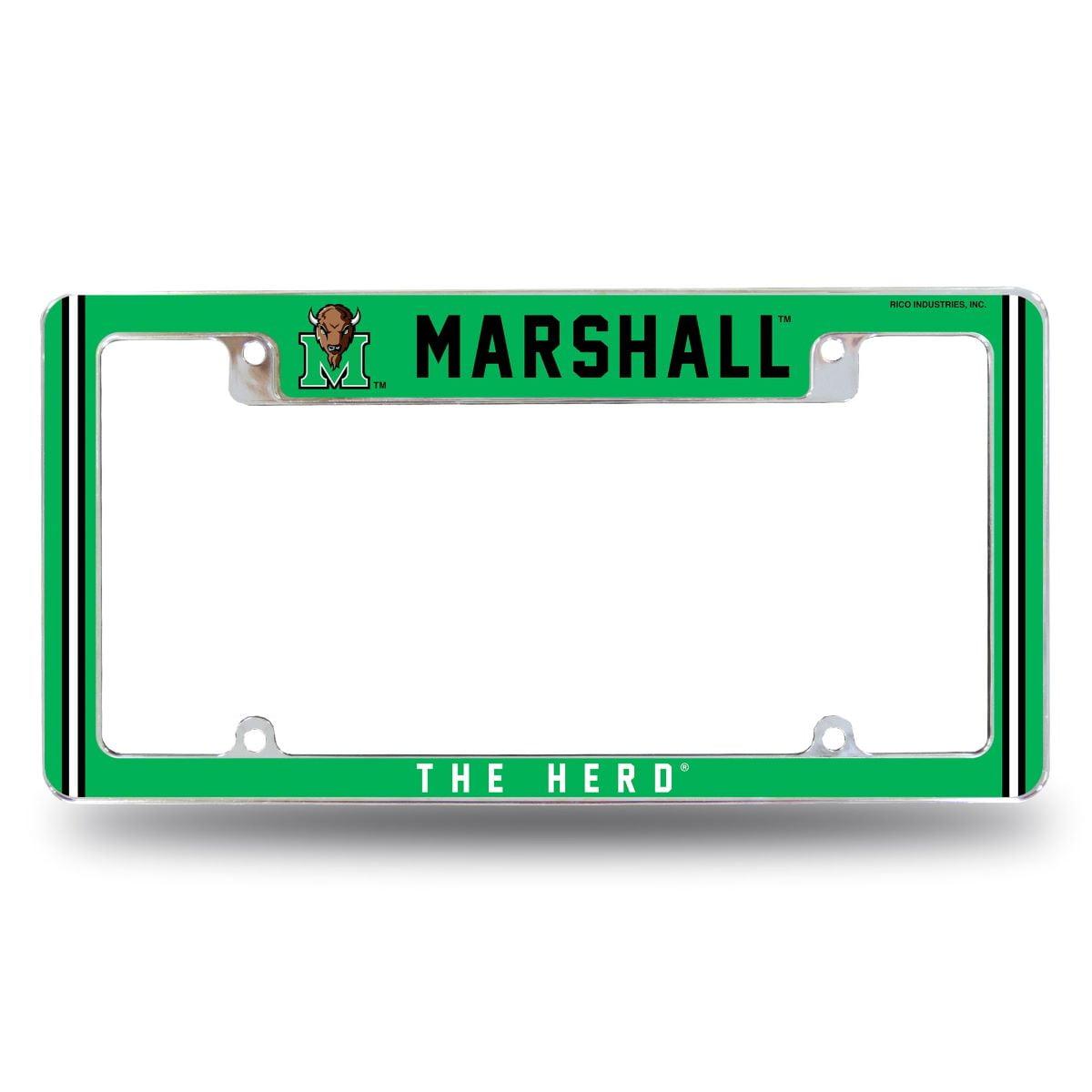 Marshall NCAA Thundering Herd Chrome Metal License Plate Frame with ...