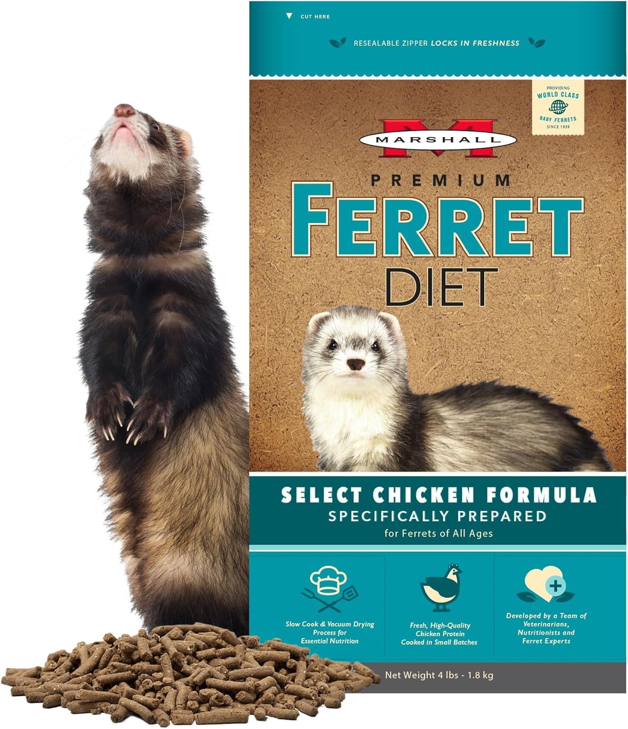 Marshall Pet Products Select CCF19 Chicken Formula Premium Ferret Diet ...