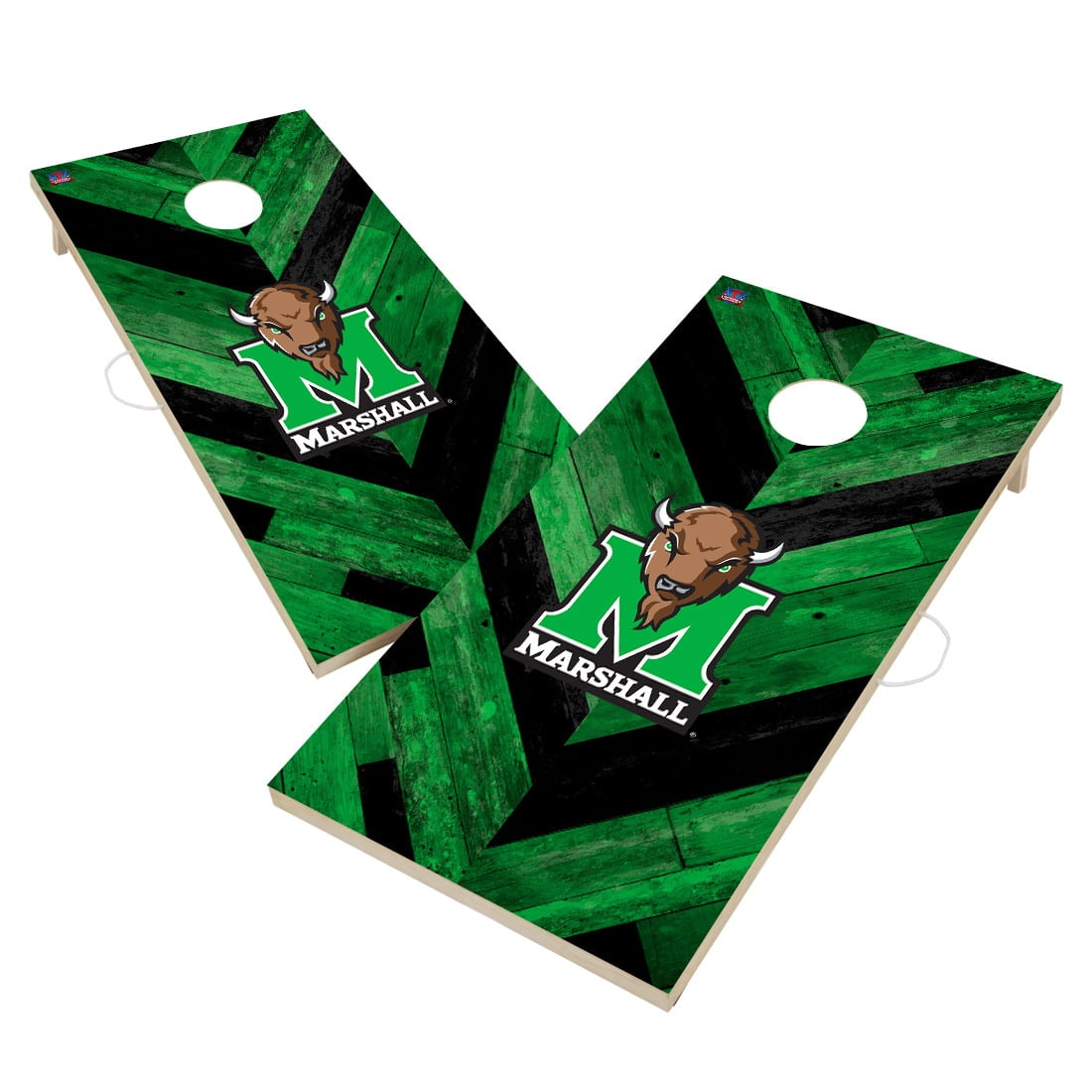 Marshall Thundering Herd 2' x 4' Solid Wood Herringbone Regulation ...