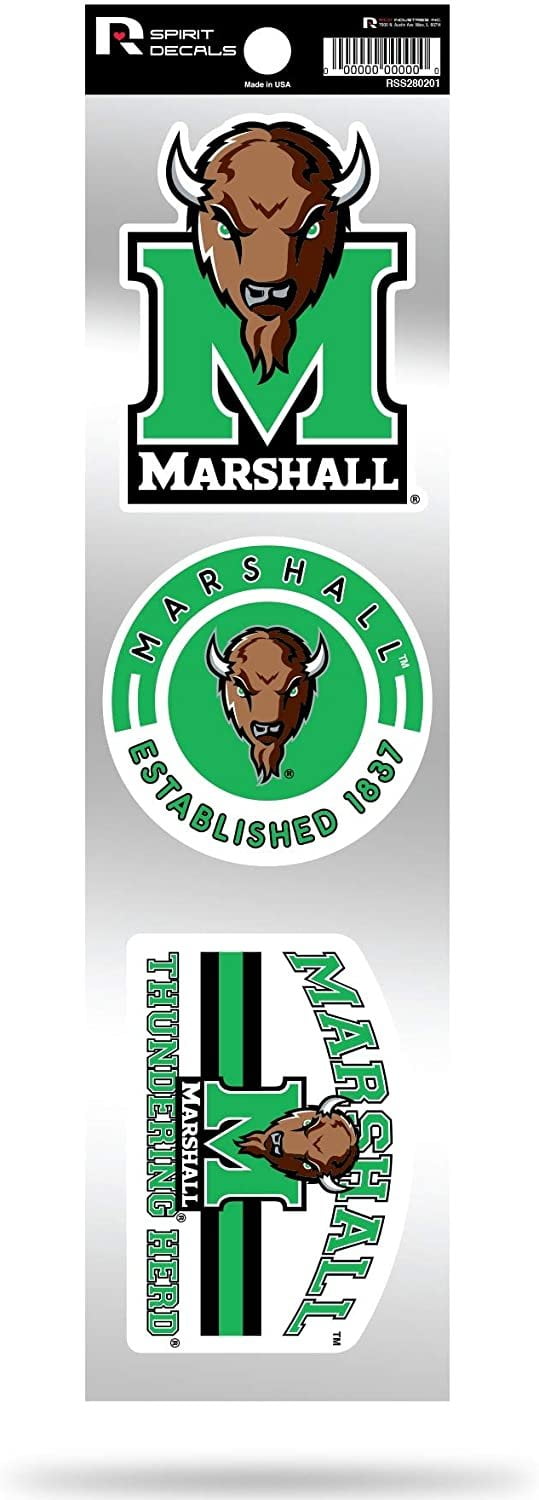 Marshall Thundering Herd Triple Retro Throwback Spirit Decals Flat ...