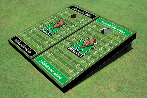Marshall University Alternating Football Field Custom Cornhole Boards ...