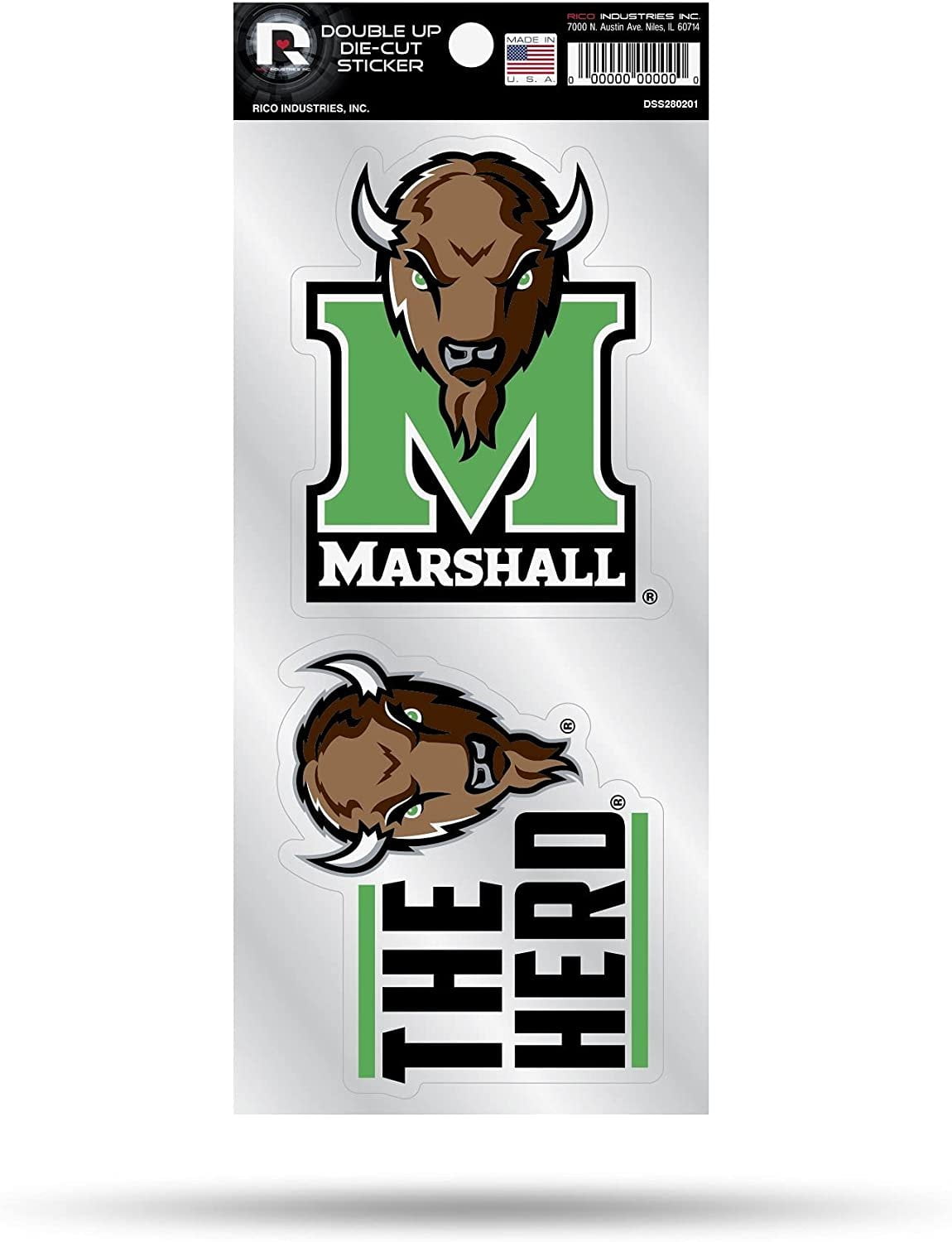 Marshall University Thundering Herd 2-Piece Double Up Die Cut Sticker ...