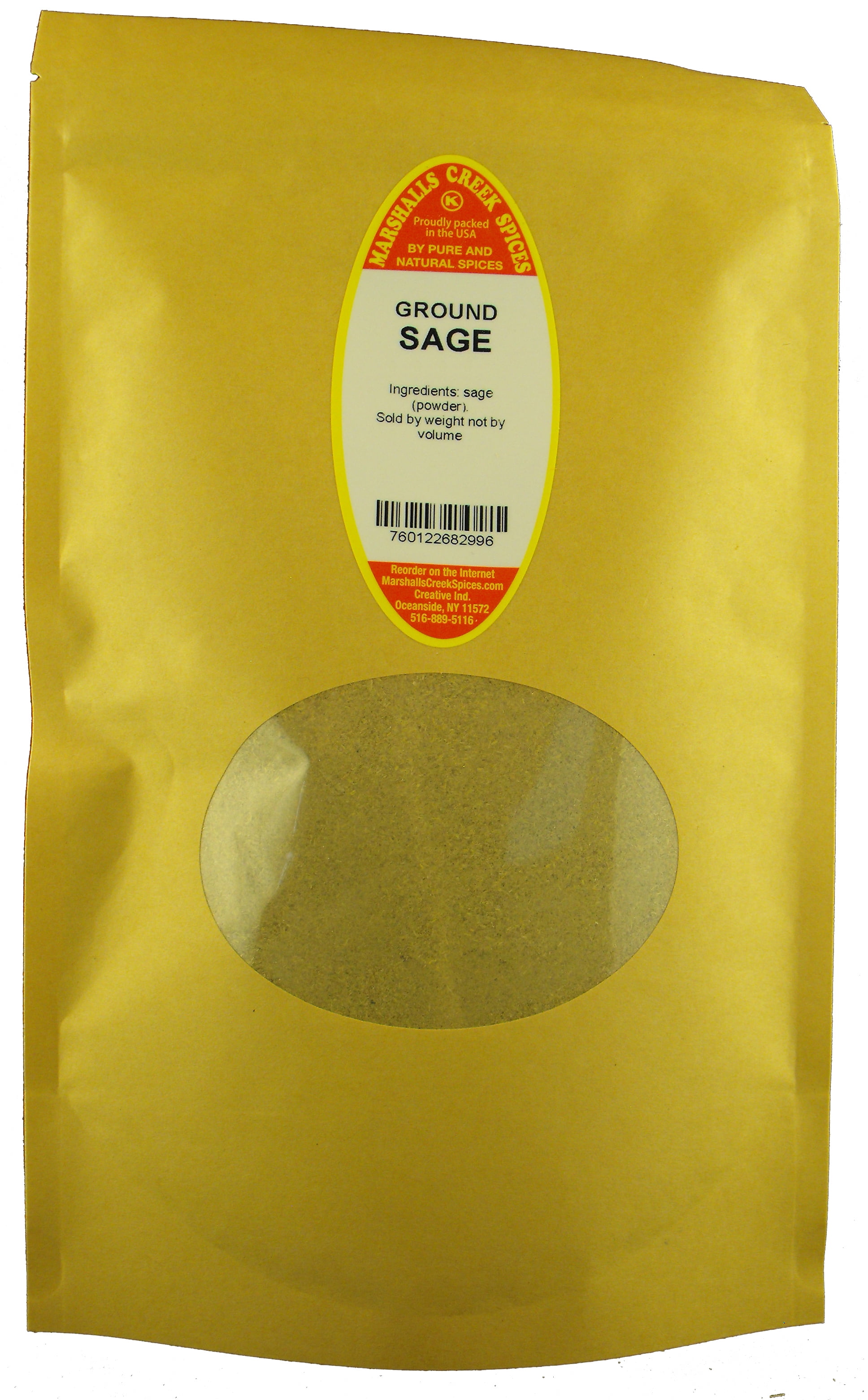 Marshalls Creek Spices SAGE GROUND 7 oz. Kraft Stand Up Pouch ECO ...