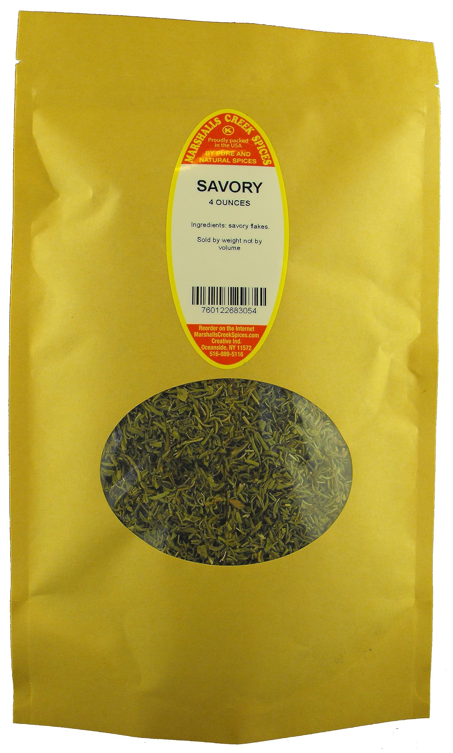 Marshalls Creek Spices SAVORY OIF8 4 ounce ECO Friendly Kraft Stand-up ...