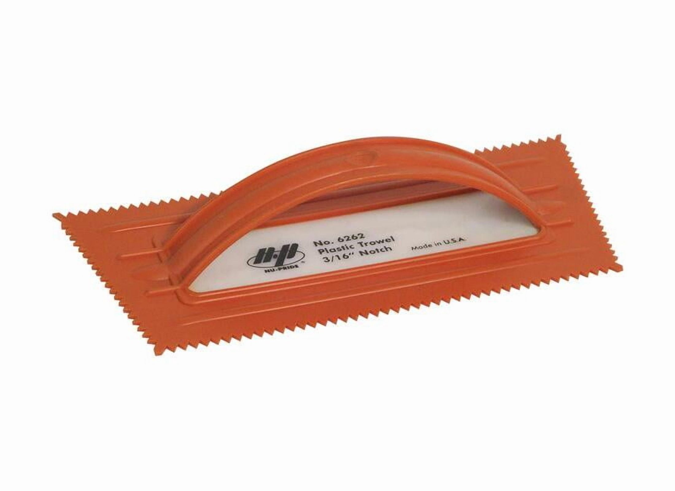 QLT 6262 Trowel, 9-1/2 in L, 4-1/4 in W, V Notch, Comfort-Grip Handle ...
