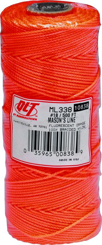 Marshalltown ML338 Premier Line Orange Braided Mason Line 500 Foot,Each ...