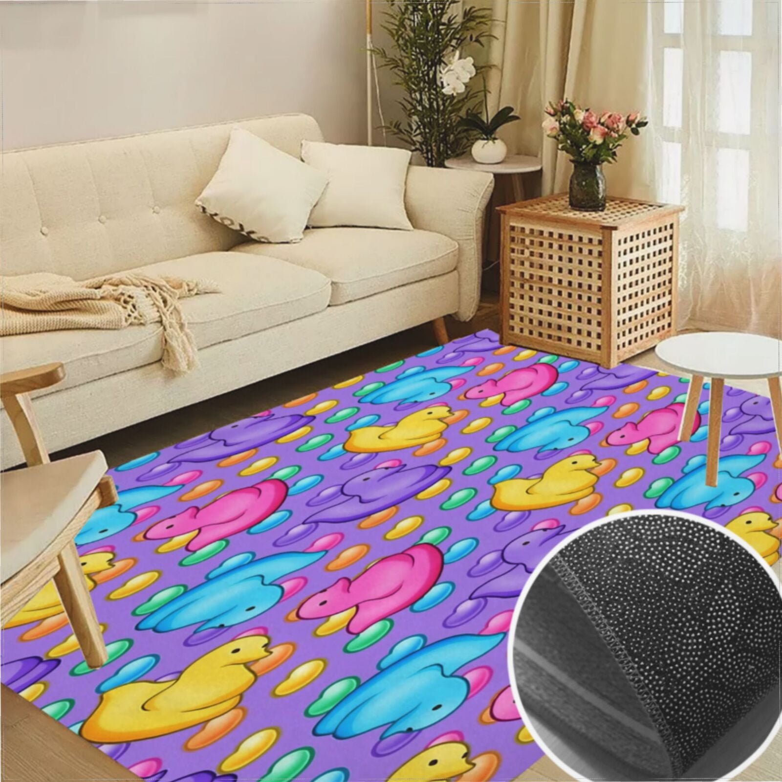 Marshmallow Chick And Rainbow Jelly Beans On Purple Background Adult ...