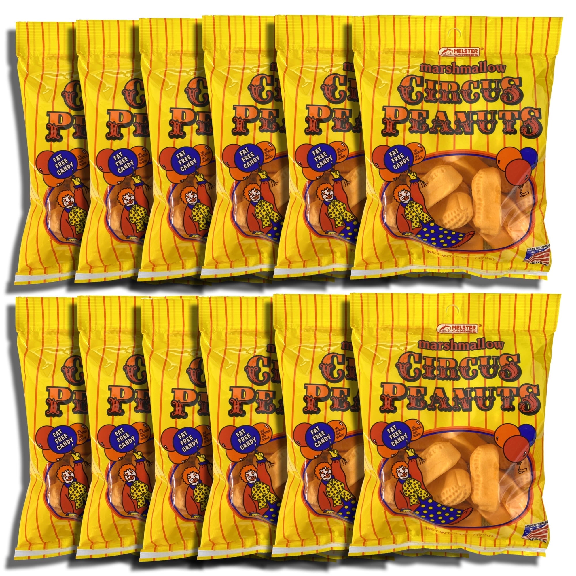 Melster's Marshmallow Circus Peanuts Candy, Gluten & Fat-Free, 6 Oz ...