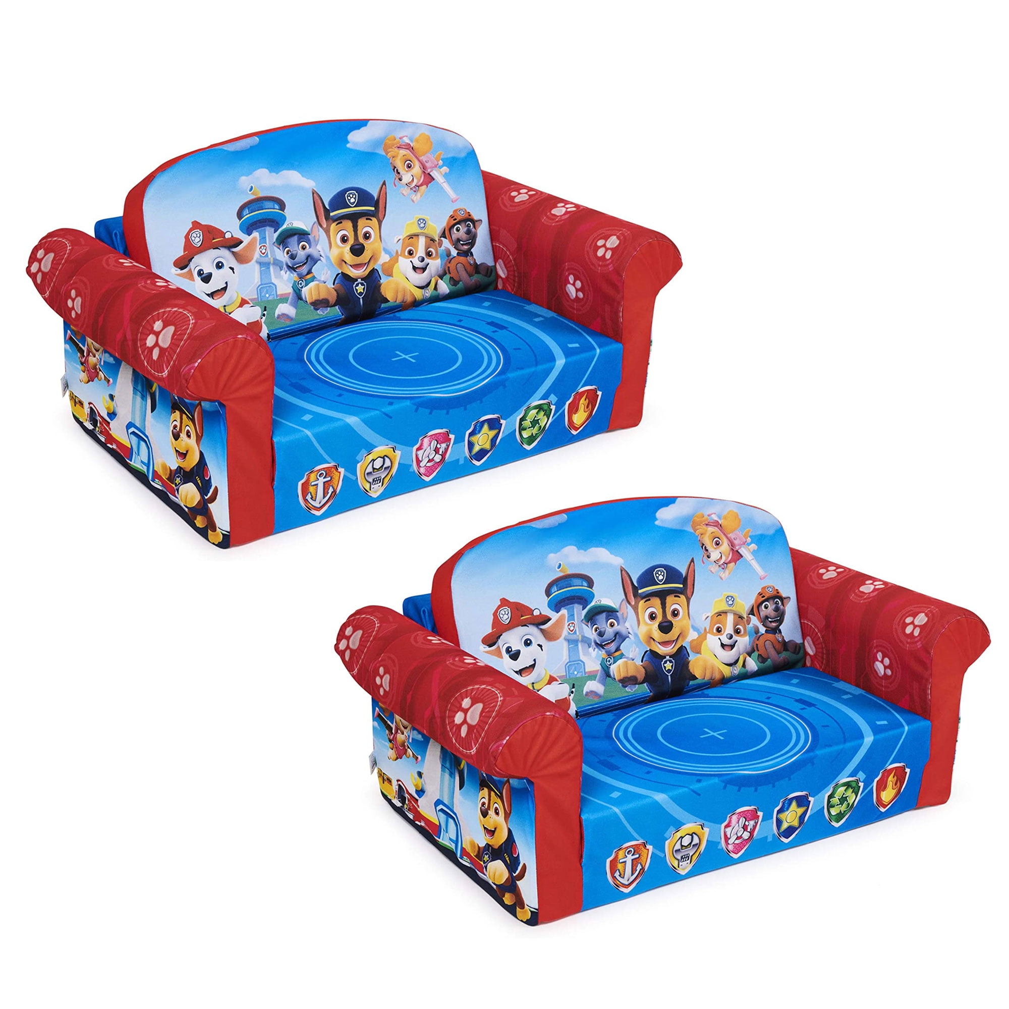 Marshmallow Furniture 2 Pack Kids 2-in-1 Flip Open Foam Sofa Bed, Paw ...
