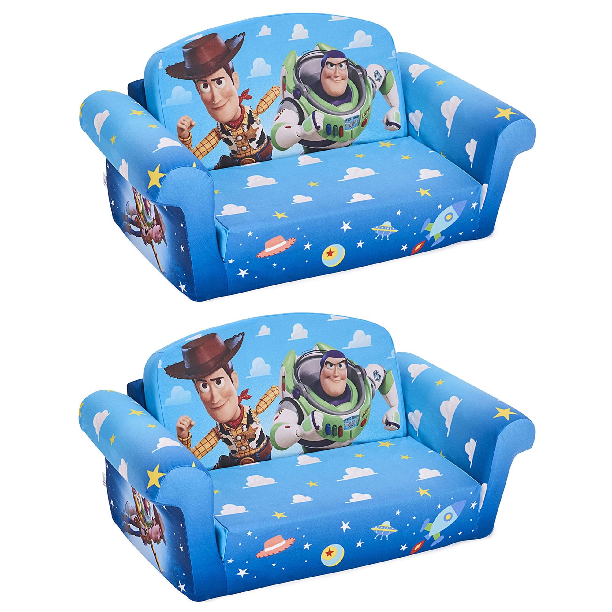 Marshmallow Furniture 2 Pack Kids 2-in-1 Flip Open Foam Sofa Bed, Toy ...