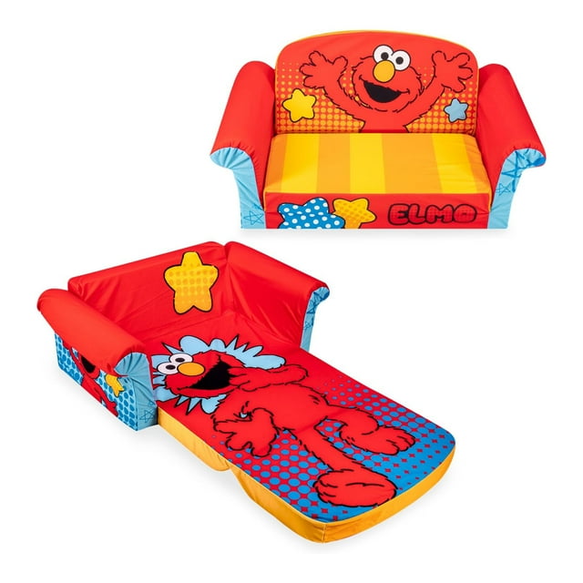 Marshmallow Furniture Elmo 2-in-1 Flip Open Foam Sofa Bed for Toddlers ...