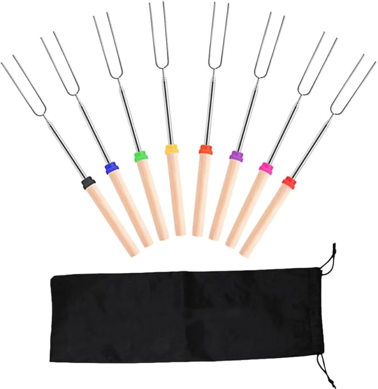 Marshmallow Roasting Sticks, 32Inch Telescopic Barbecue Forks ...