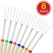 "Best 12 PACKS Marshmallow Roasting Sticks 32"" Set of 8 BBQ Skewers with Wooden Handle ...