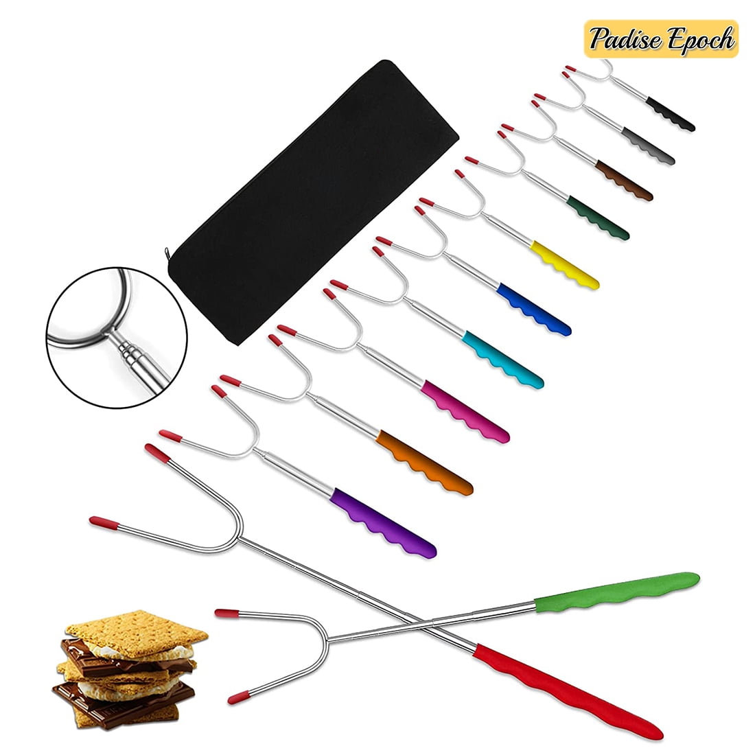 Marshmallow Roasting Sticks, Set of 12 Extend 45" Smores Sticks for ...