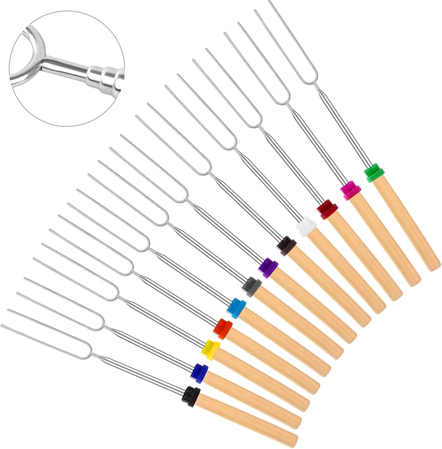 Marshmallow Roasting Sticks, Telescoping Smores Sticks for Open Fire ...