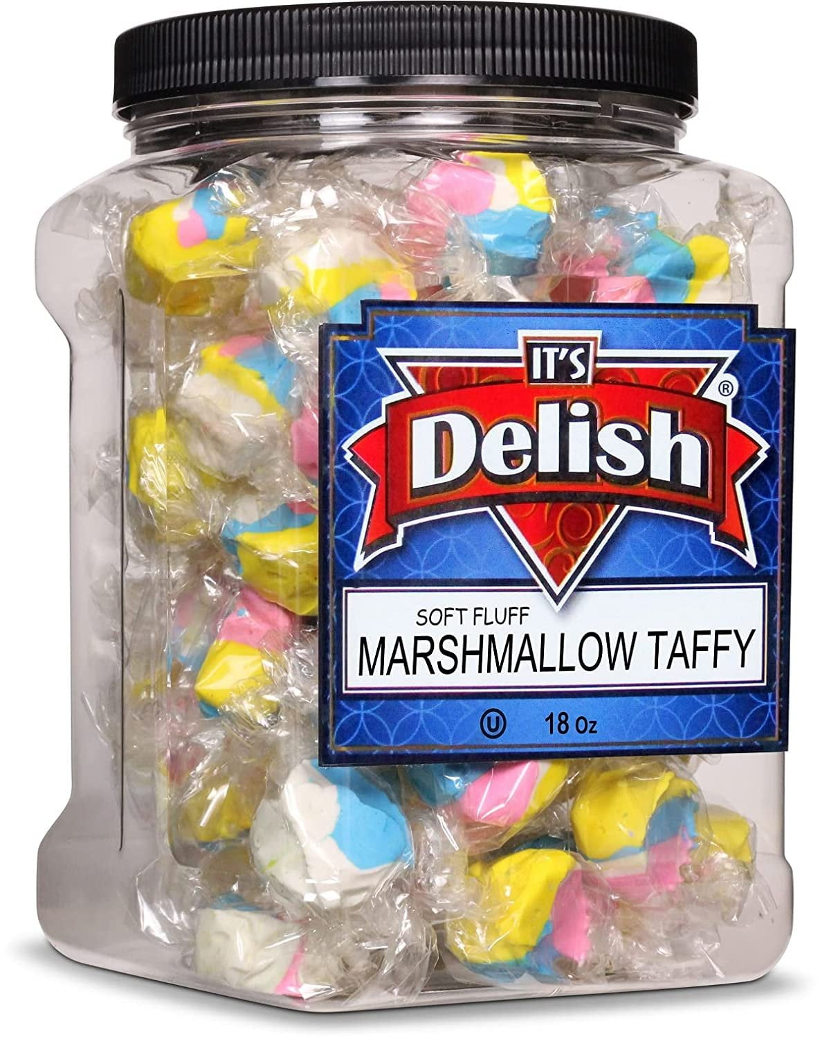 Marshmallow Style Taffy Chews by It's Delish, 18 Oz Jumbo Container ...