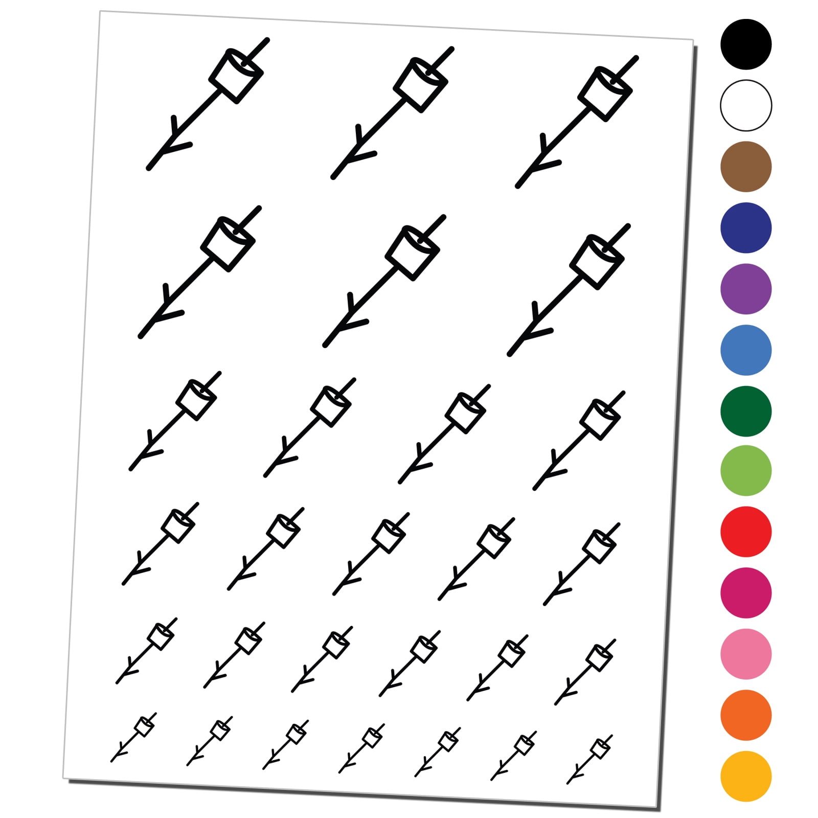 Marshmallow on a Stick S'mores Camping Doodle Water Resistant Temporary ...