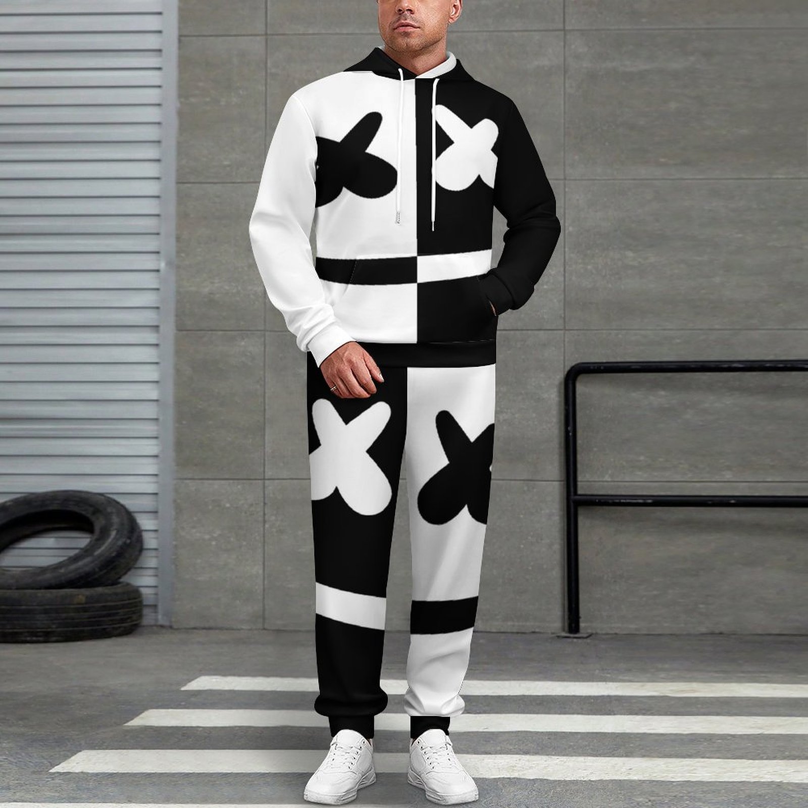 Marshmello Hoodie and Sweatpants Set for Men and Women Classic Couple's ...