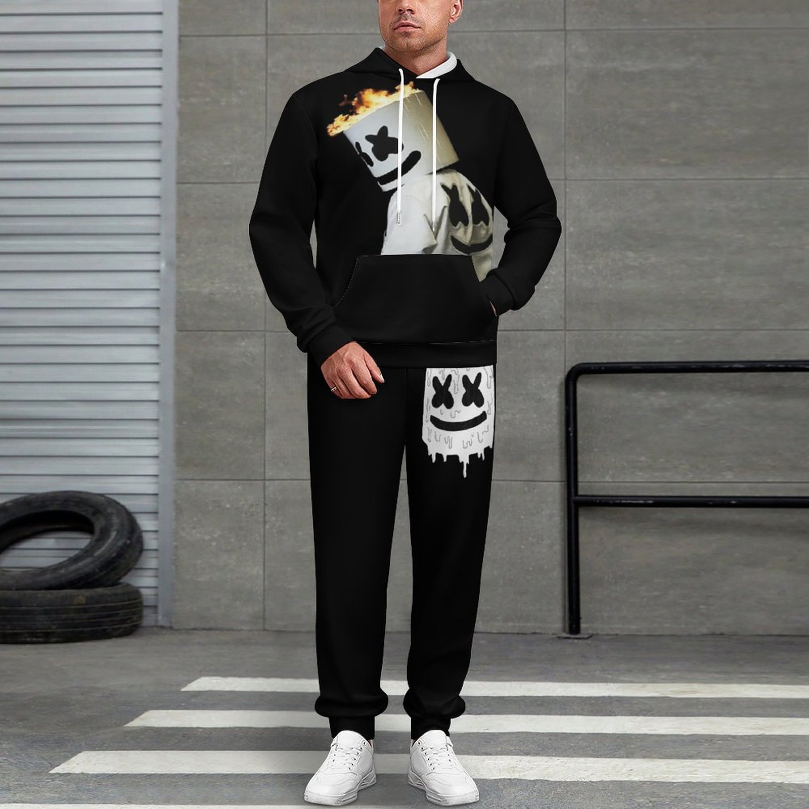 Marshmello Marshmello Hoodie and Sweatpants Set for Men and Women ...