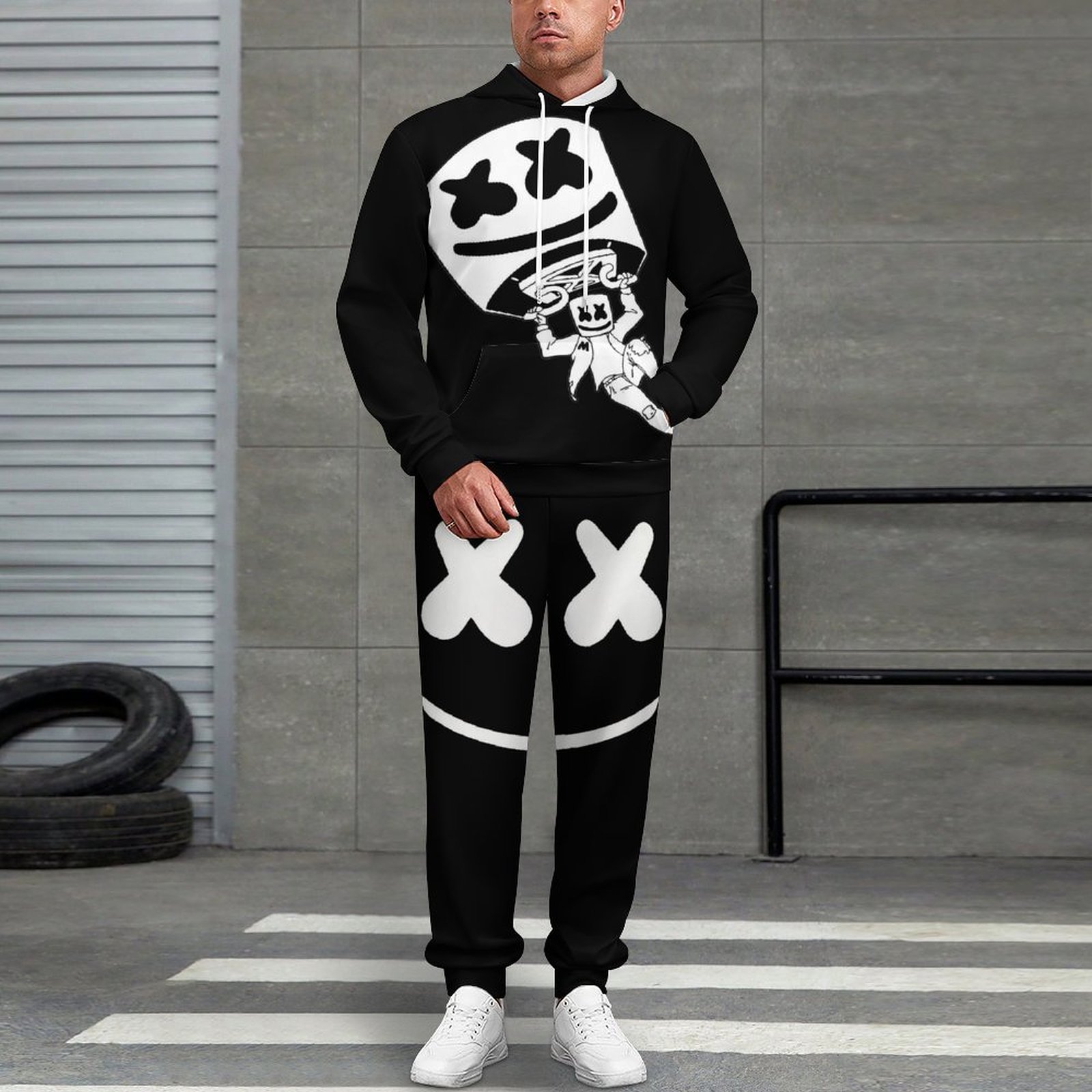 Marshmello Marshmello Marshmello Hoodie and Sweatpants Set for Men and ...