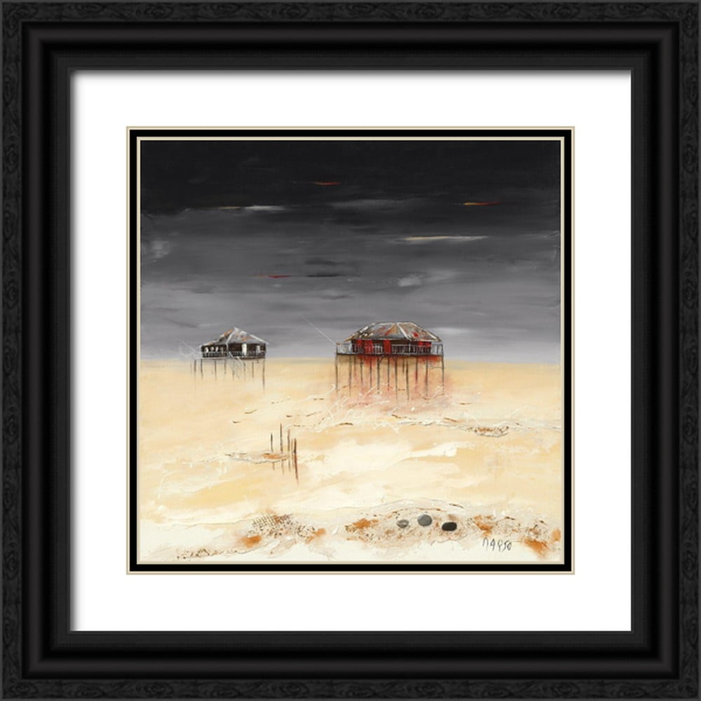 Marso 15x15 Black Ornate Wood Framed with Double Matting Museum Art Print Titled - L estuaire ...