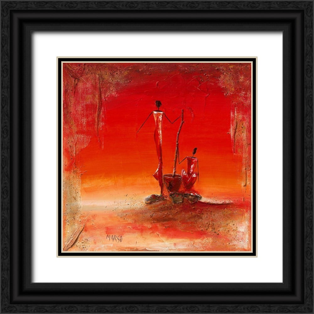 Marso 15x15 Black Ornate Wood Framed with Double Matting Museum Art Print Titled - Le mil ...